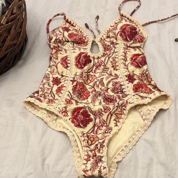 Zimmermann | Swim | Zimmermann Red Floral Embroidered Swimsuit | Poshmark